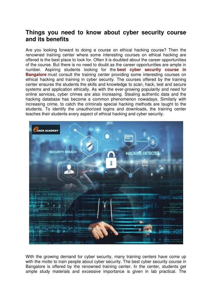 PPT - Things you need to know about cyber security course and its ...