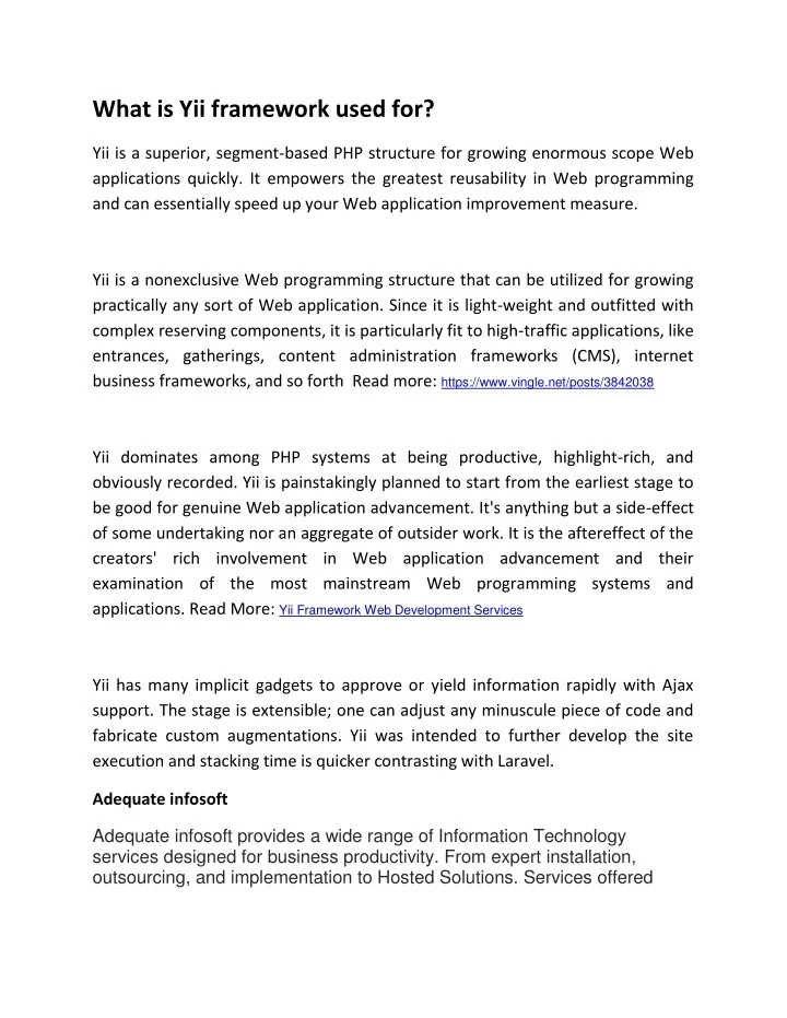 PPT - What is Yii framework used for PowerPoint Presentation, free ...