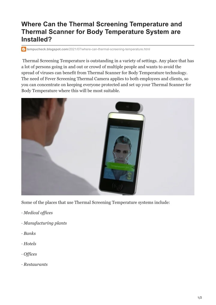 PPT - Where Can the Thermal Screening Temperature and Thermal Scanner ...