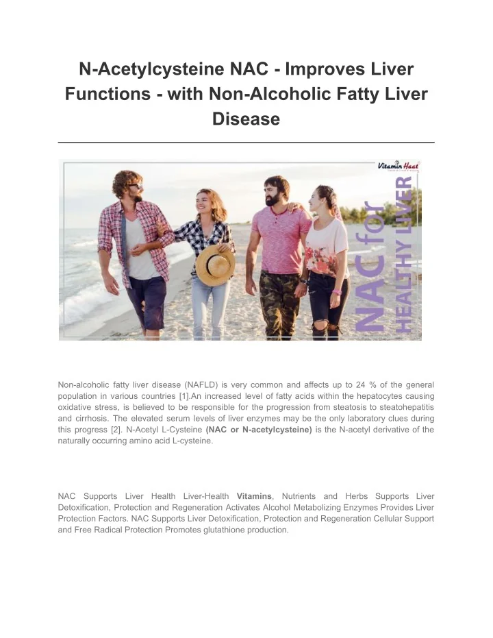 PPT - N-Acetylcysteine NAC - with Non-Alcoholic Fatty Liver Disease ...