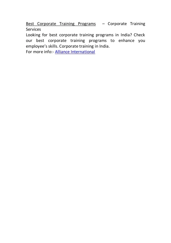 PPT - Best Corporate Training Programs – Corporate Training Services ... PPT - Best Corporate Training Programs – Corporate Training Services ...