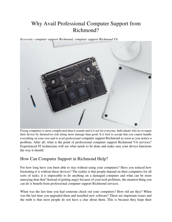 PPT - Why Avail Professional Computer Support from Richmond PowerPoint ...
