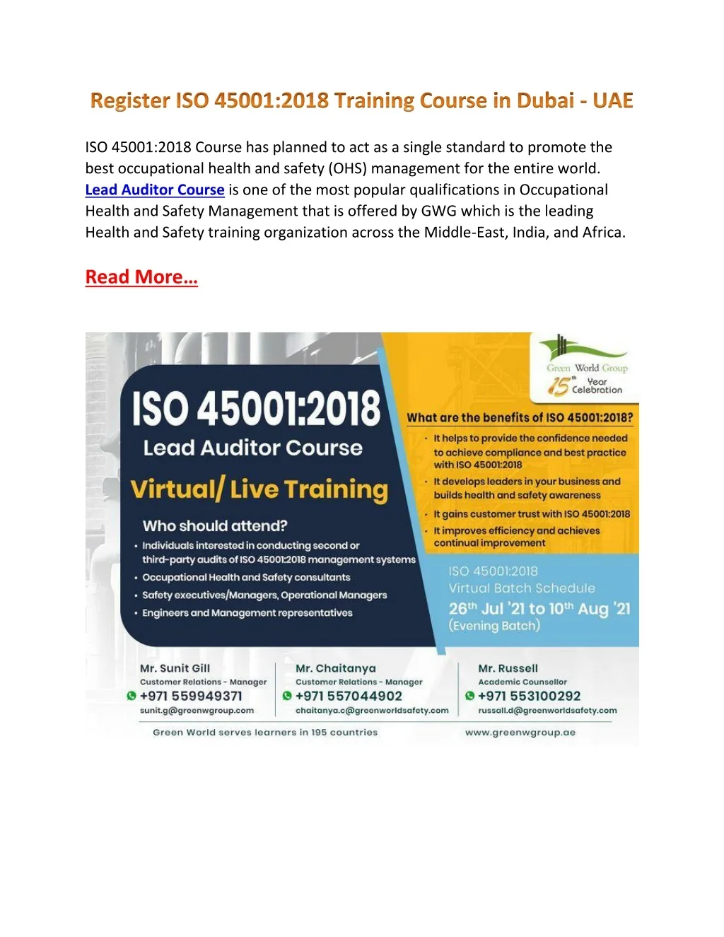 PPT - Register ISO 45001 Training Course in Dubai PowerPoint ...