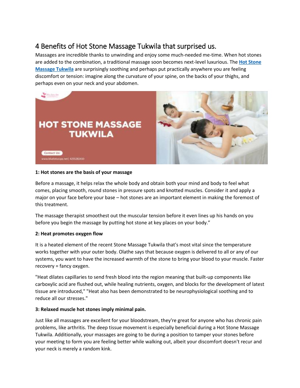Ppt 4 Benefits Of Hot Stone Massage Tukwila That Surprised Us