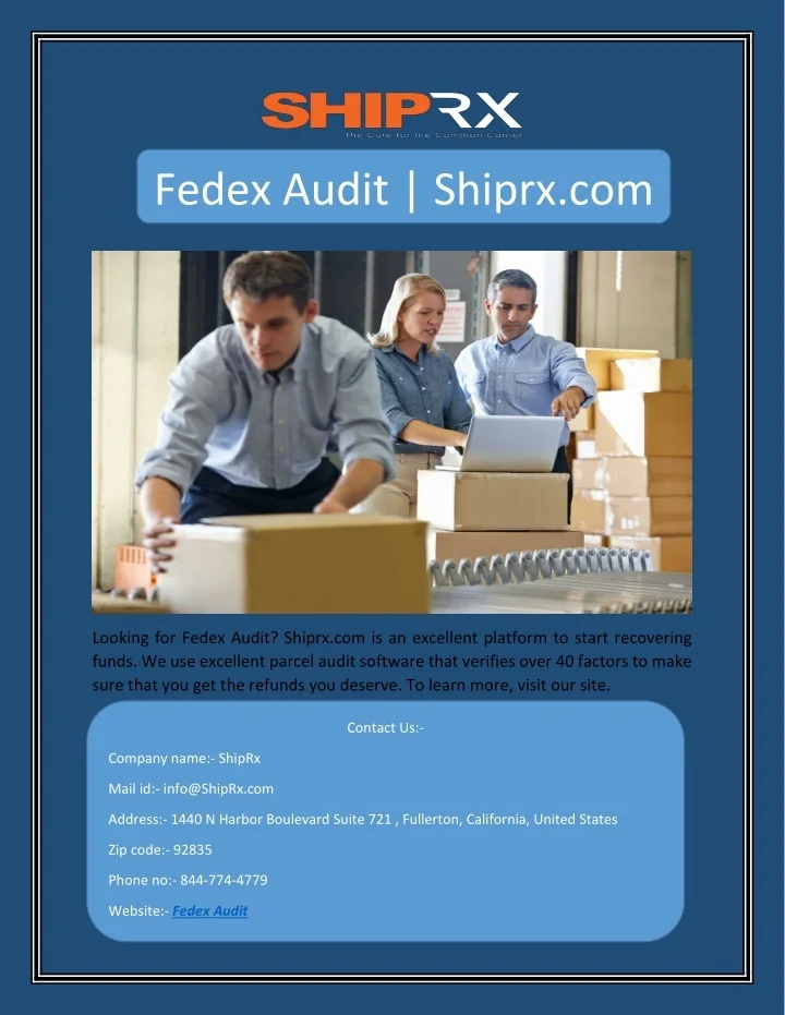 PPT - Fedex Audit | Shiprx.com PowerPoint Presentation, free download - ID:10663189