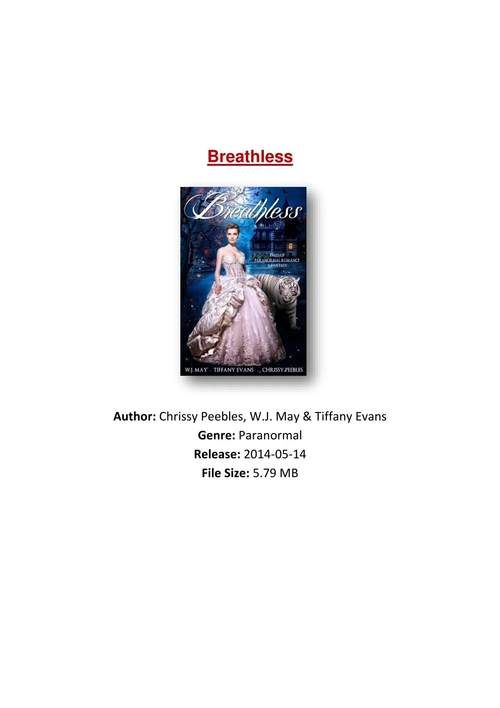 PPT - [PDF] Free Download Breathless By Chrissy Peebles, W.J. May ...