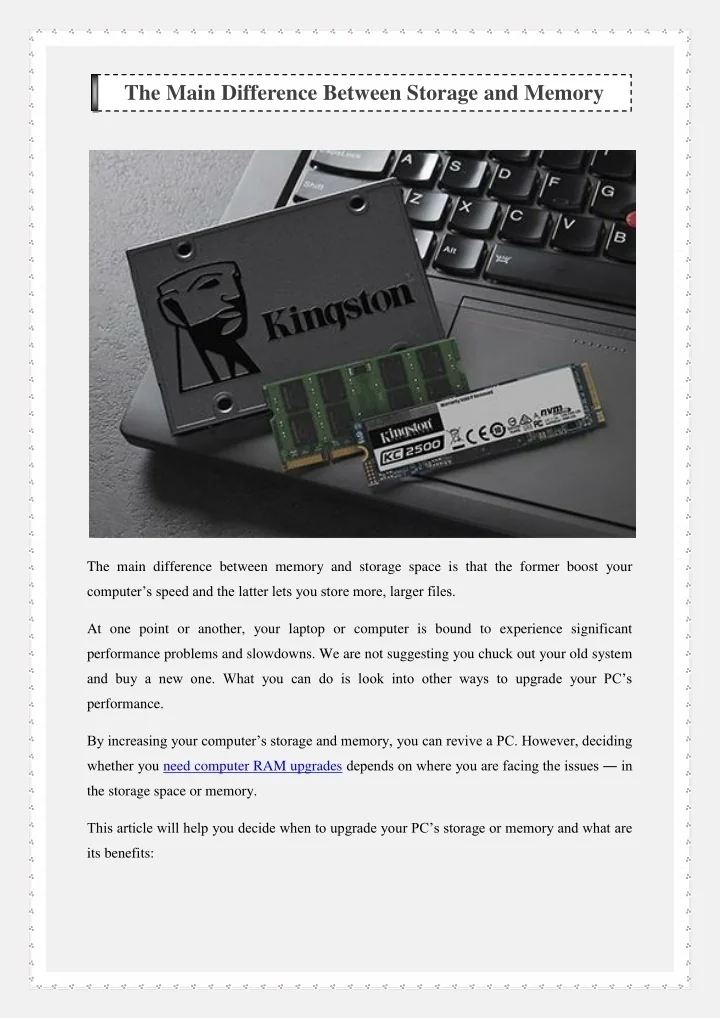 PPT - The Main Difference Between Storage and Memory PowerPoint ...