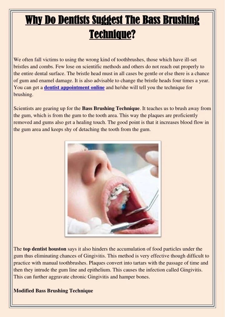 PPT - Why Do Dentists Suggest The Bass Brushing Technique PowerPoint ...