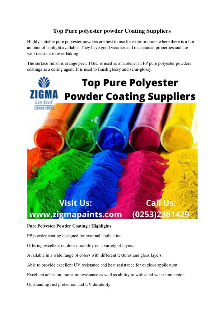 PPT - Pure polyester powder PowerPoint Presentation, free download - ID ...