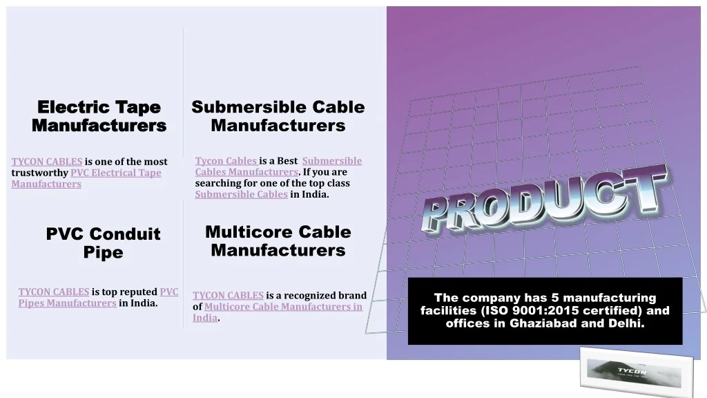 PPT - TYCON CATOP Quality Electric Tape and Submersible Cable and PVC ...