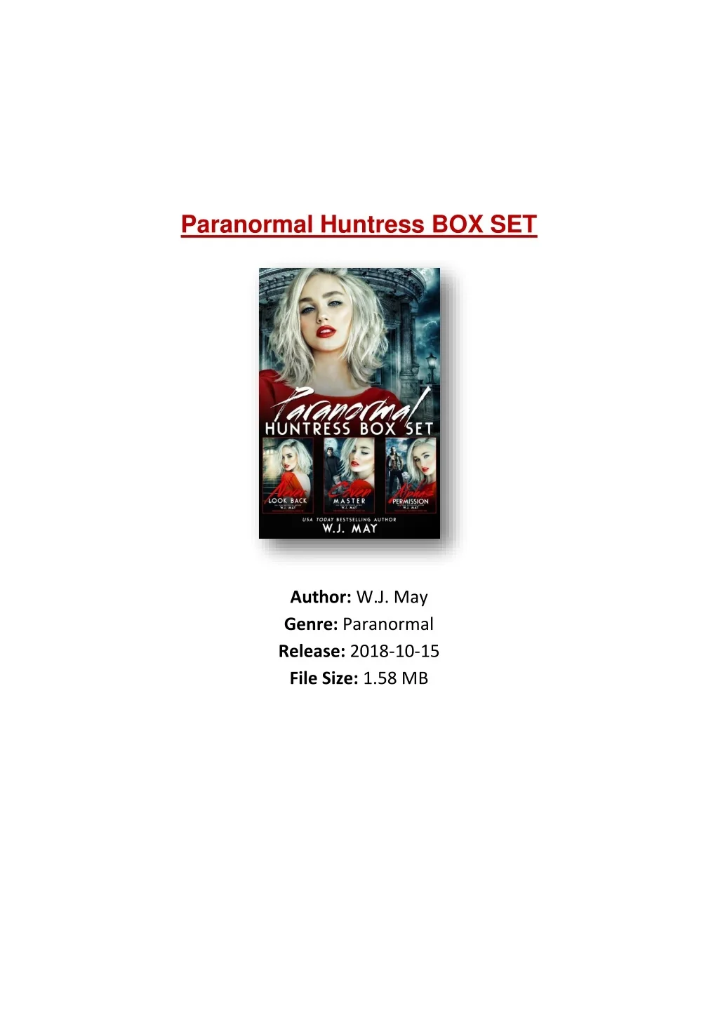 PPT - [PDF] Free Download Paranormal Huntress BOX SET By W.J. May ...