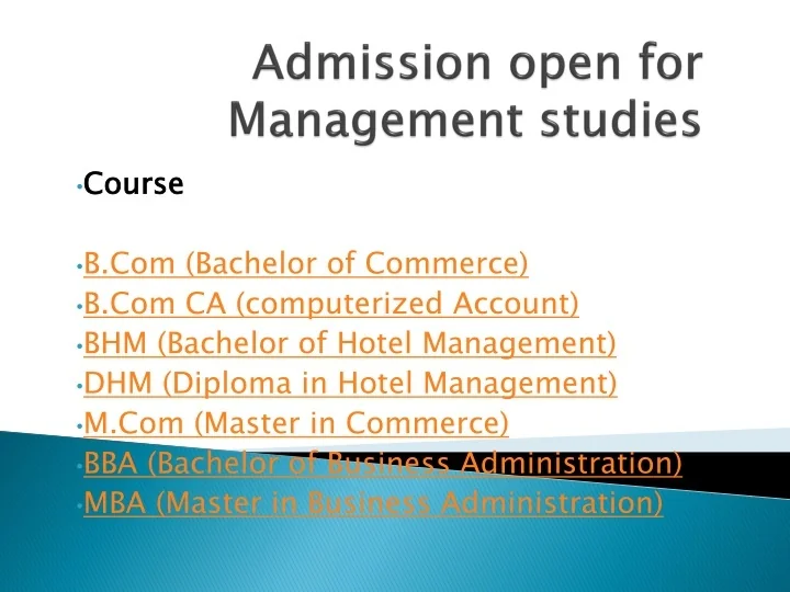 PPT - School of Managment and Studies course offered by BFiT Groups ...