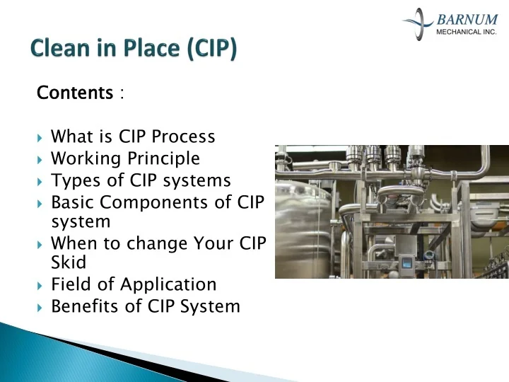 PPT - Clean in place systems for Food Processing Industries PowerPoint ...