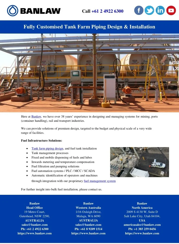 PPT - Fully Customised Tank Farm Piping Design & Installation ...
