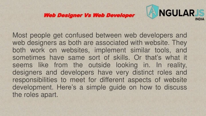 PPT - Web Designer Vs Web Developer Key Differences to Know PowerPoint ...