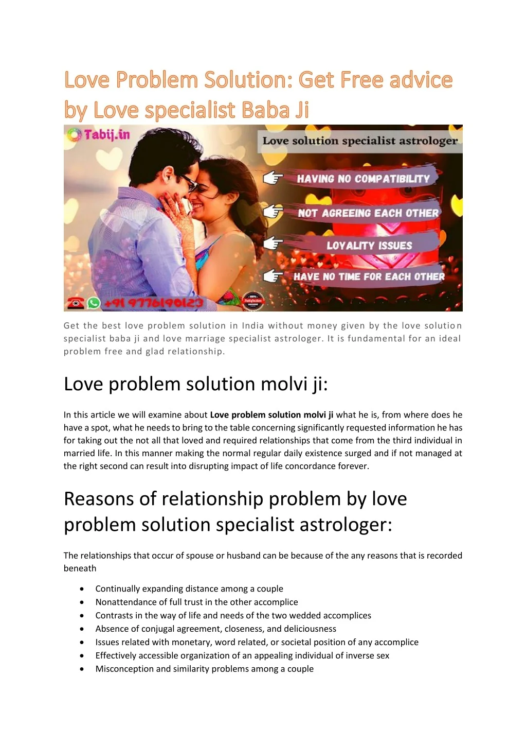 PPT - Love Problem Solution Get Free advice by Love specialist Baba Ji ...