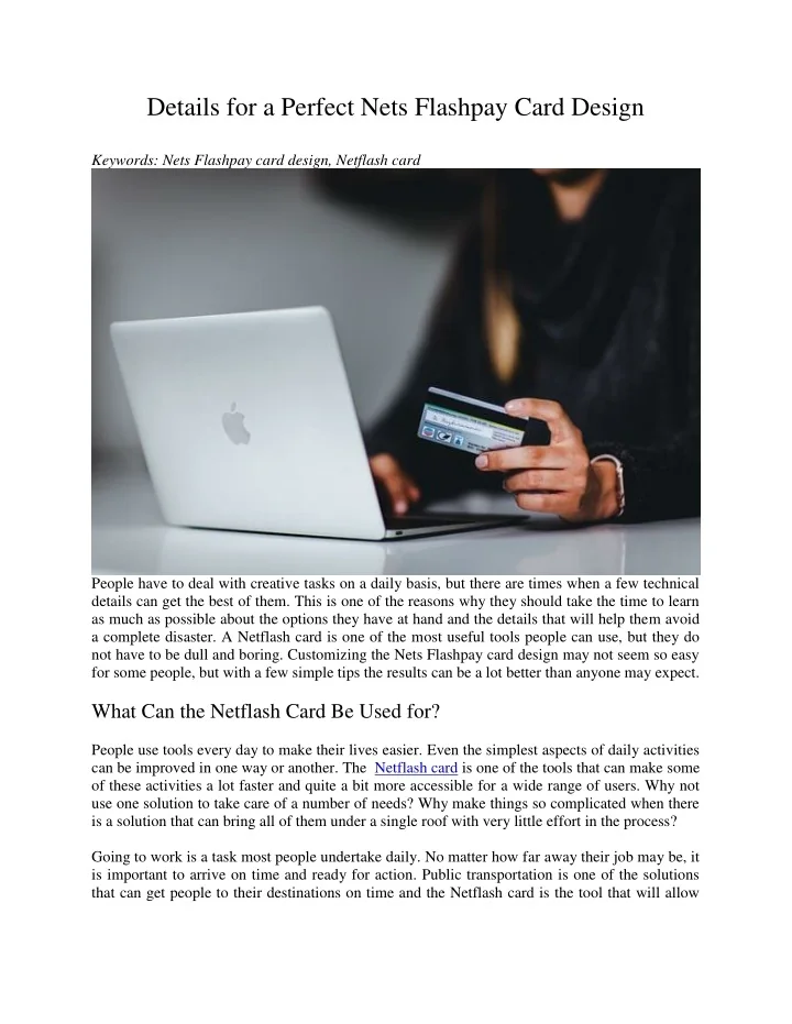 PPT - Details for a Perfect Nets Flashpay Card Design PowerPoint ...