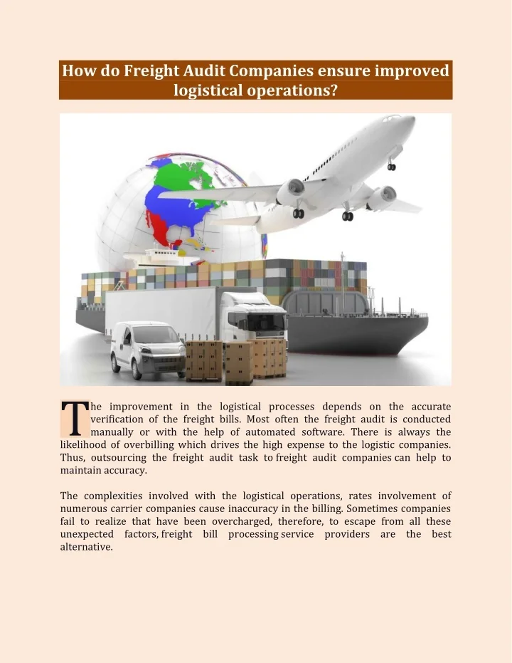 PPT - How do Freight Audit Companies ensure improved logistical ...