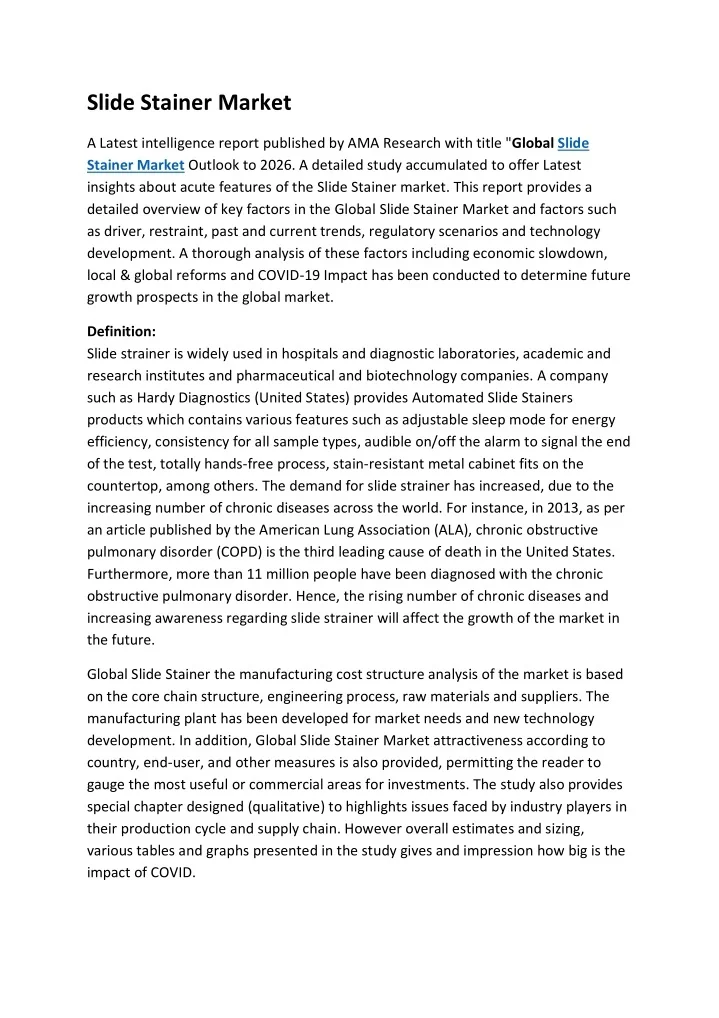 PPT - Slide Stainer Market Outlook: Investors Still Miss the Big ...