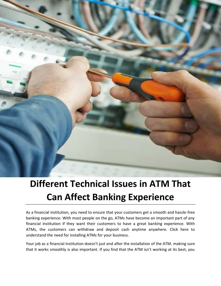 PPT - Different Technical Issues in ATM That Can Affect Banking ...