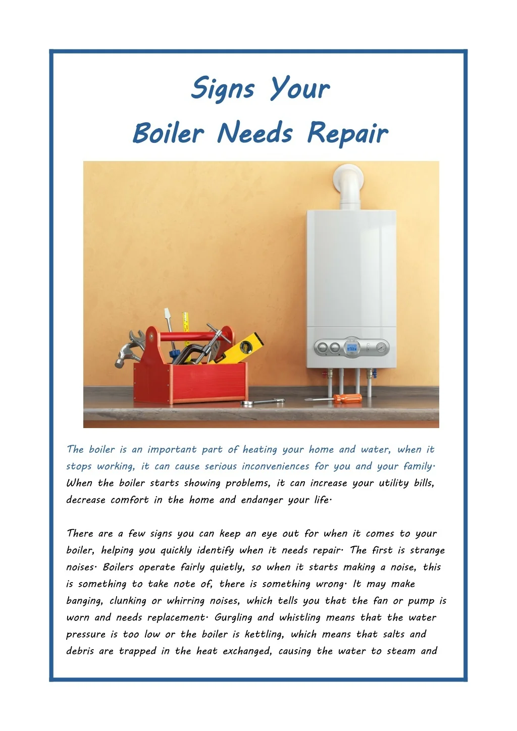 PPT - Signs Your Boiler Needs Repair PowerPoint Presentation, free ...