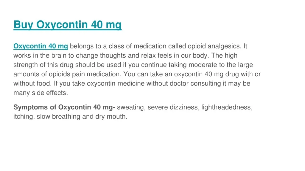 PPT - Buy Oxycontin online 20% discount | 805-463-6763 PowerPoint ...