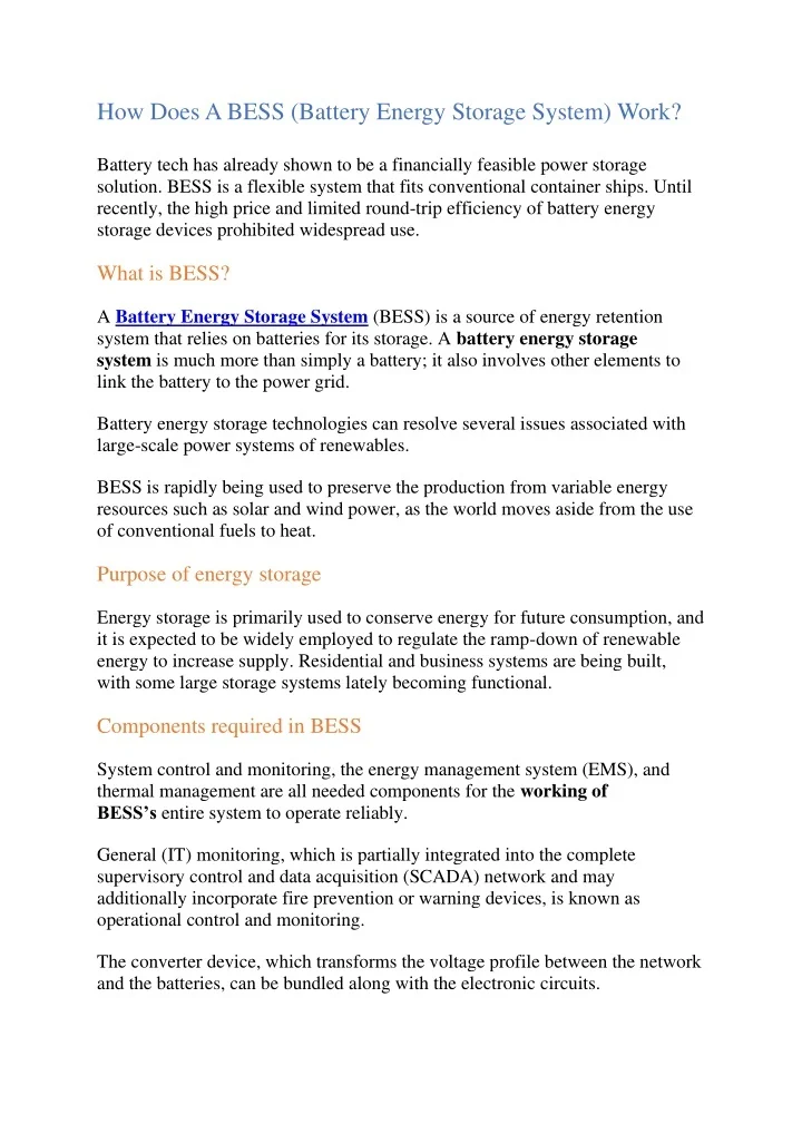 PPT - How Does a Battery Energy Storage System Work PowerPoint ...