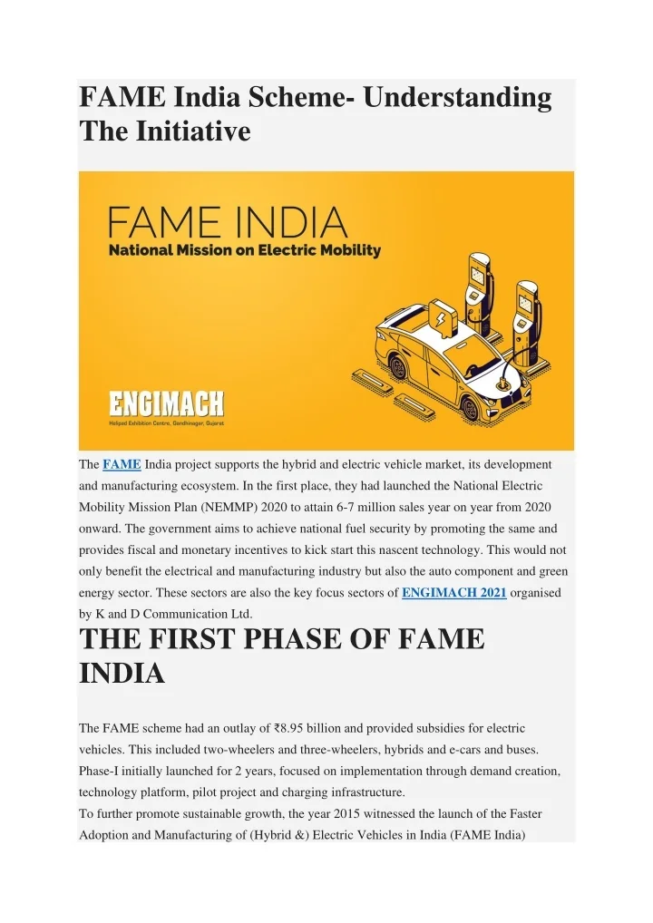PPT - PDF -FAME India Scheme PowerPoint Presentation, free download ...