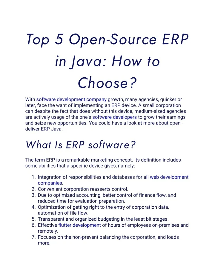 PPT - Top 5 Open-Source ERP in Java How to Choose PowerPoint ...