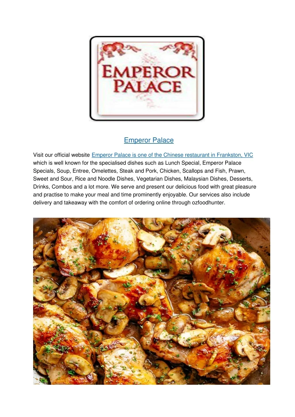 PPT - 5% Off - Emperor Palace Chinese Restaurant menu Frankston,VIC ...