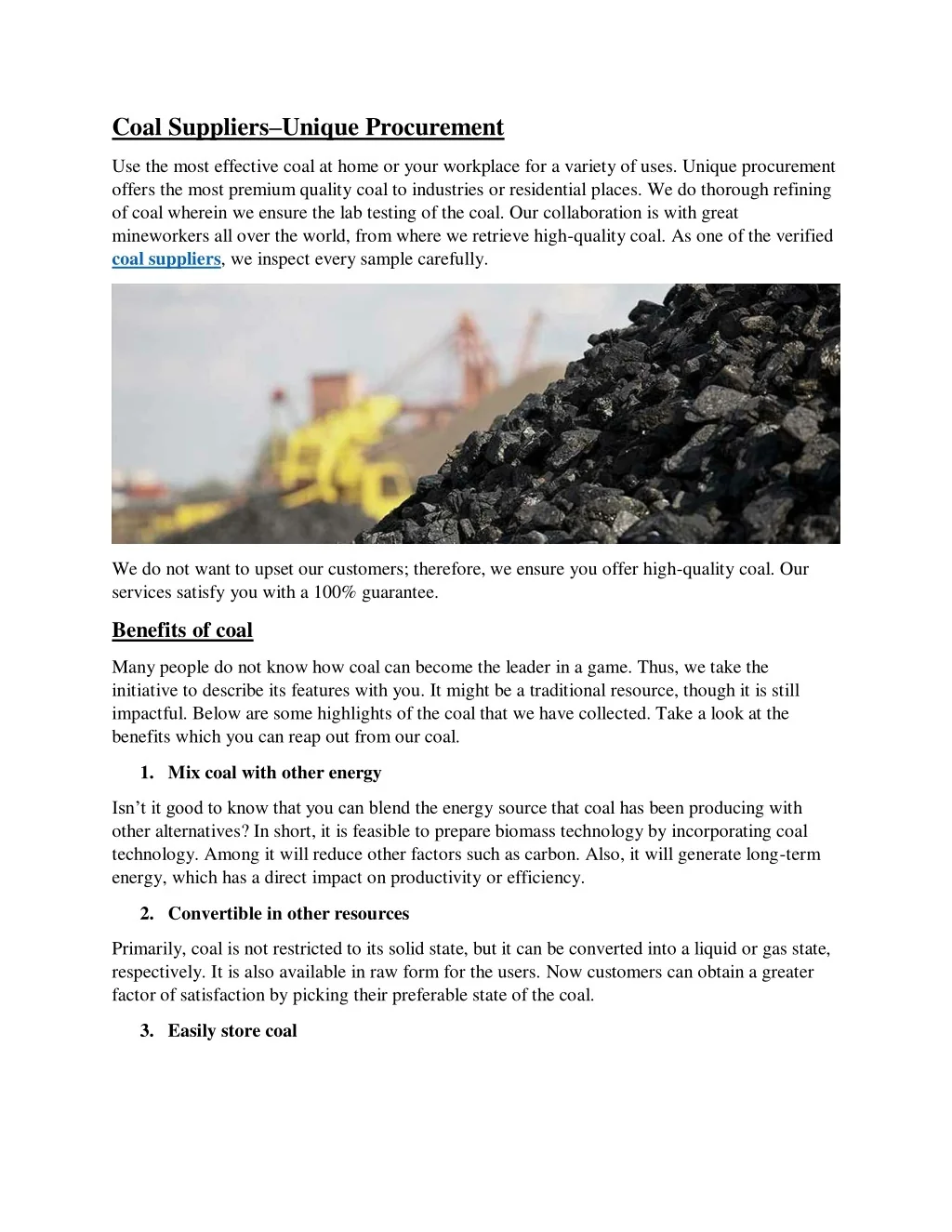PPT - Coal Suppliers–Unique Procurement PowerPoint Presentation, free ...