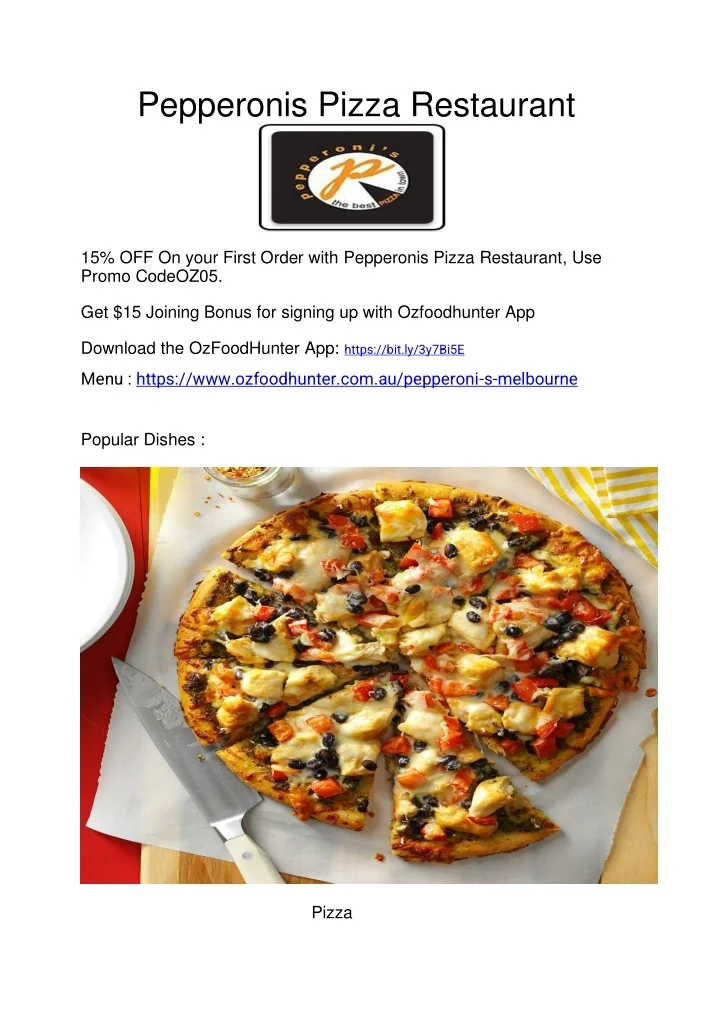 PPT - 15% Off - Pepperoni's Pizza Menu Melbourne, VIC PowerPoint ...