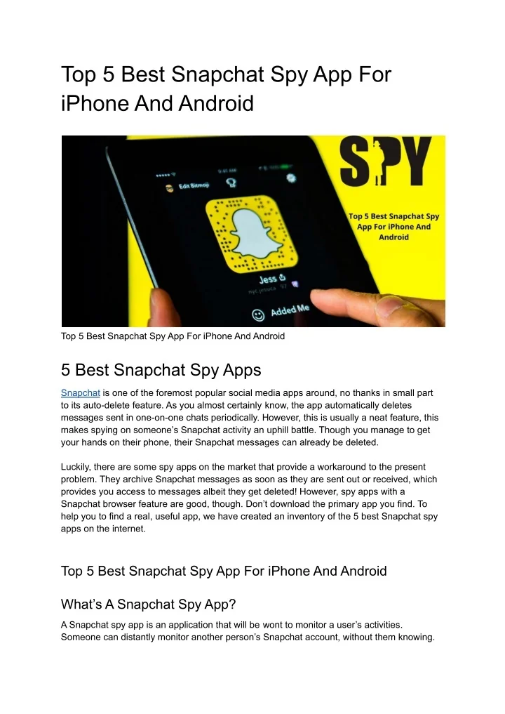 PPT - Best Snapchat Spy App For iPhone And Android Phones PowerPoint ...