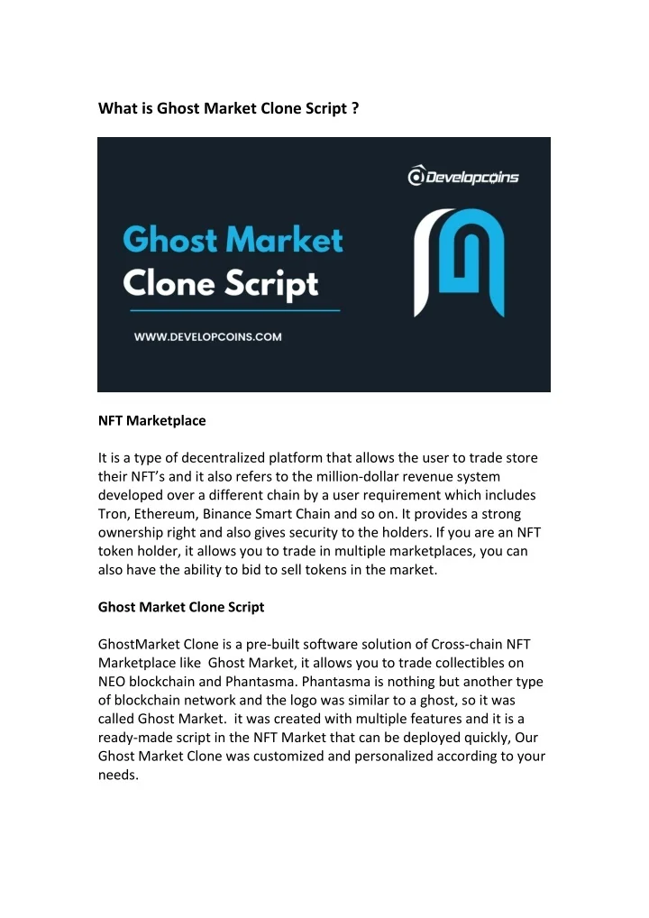 PPT - What is Ghost Market Clone Script PowerPoint Presentation, free download - ID:10702107