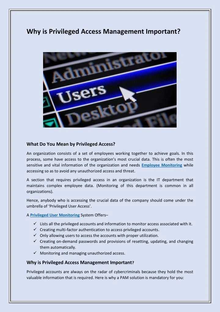 PPT - Why is Privileged Access Management Important? PowerPoint ...