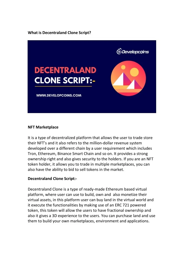 PPT - What is Decentraland Clone Script PowerPoint Presentation, free download - ID:10704999