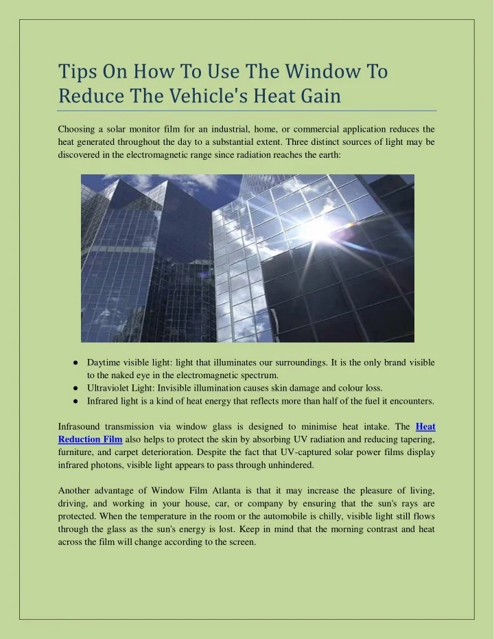 PPT - Tips On How To Use The Window To Reduce The Vehicle PowerPoint ...