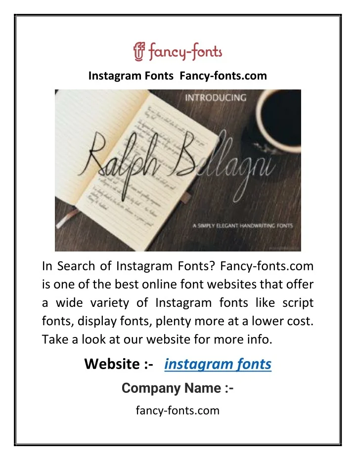 PPT - Instagram Fonts Fancy-fonts PowerPoint Presentation, free ...