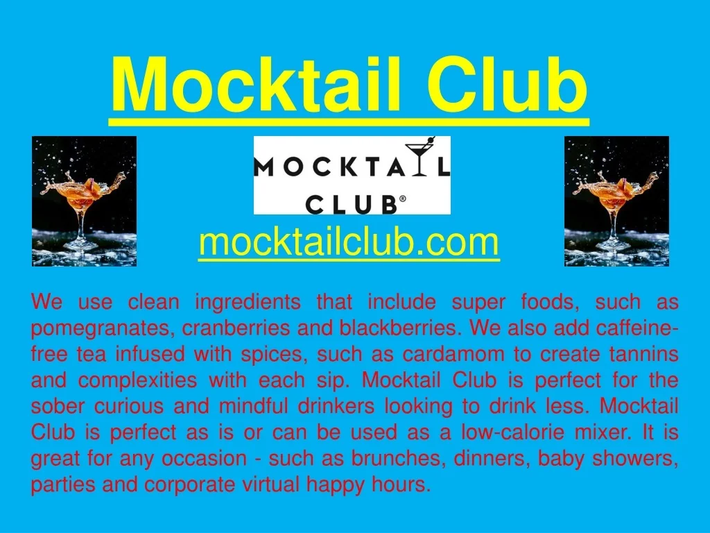 PPT - Mocktail Club Offer Non Alcoholic & Tasty Drinks For Events ...