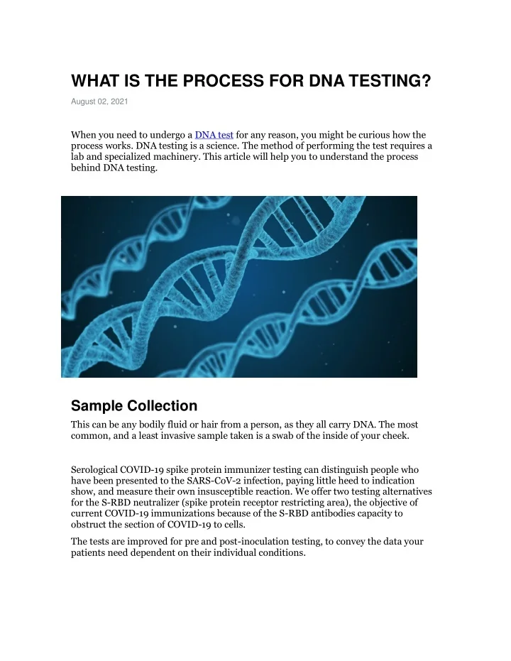 PPT - WHAT IS THE PROCESS FOR DNA TESTING PowerPoint Presentation, free ...
