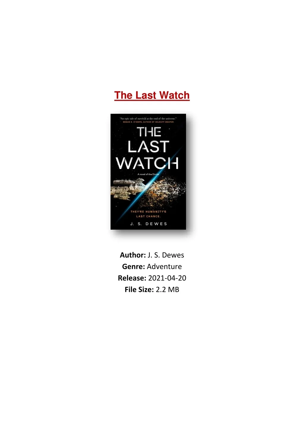 PPT - [PDF] Free Download The Last Watch By J. S. Dewes PowerPoint ...