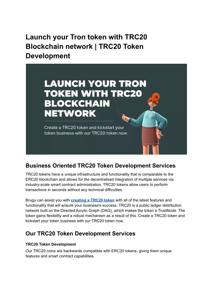 Ppt Launch Your Tron Token With Trc20 Blockchain Network Trc20