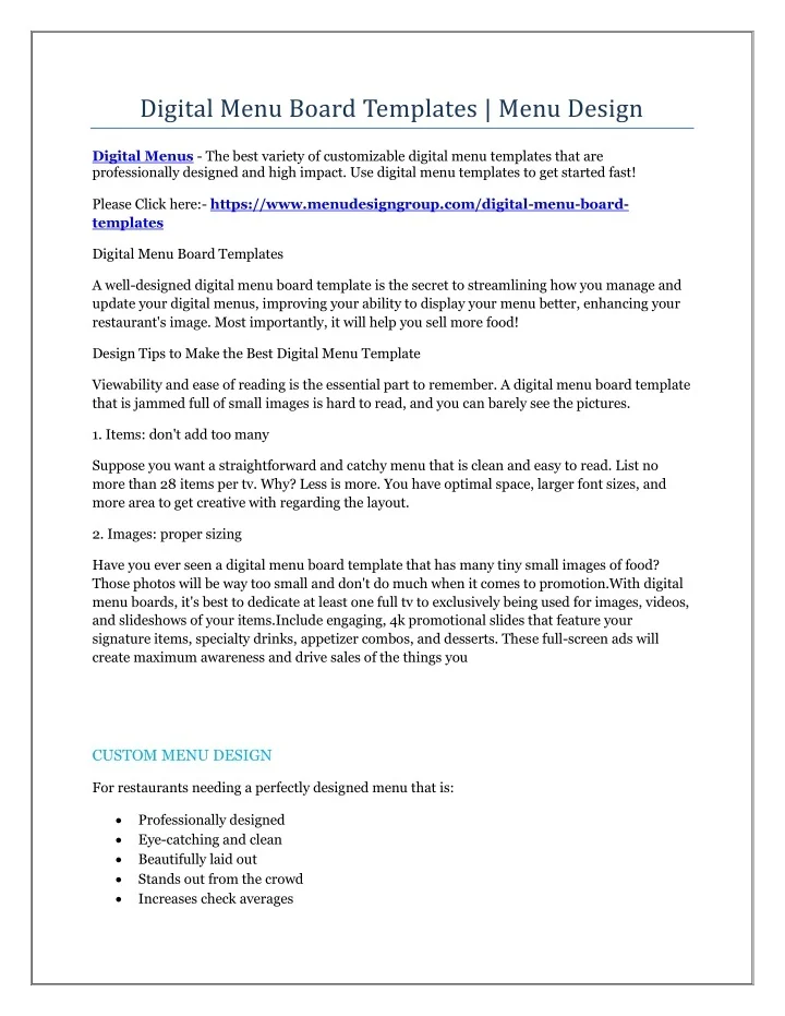 PPT - Digital Menus PowerPoint Presentation, free download - ID:10717710