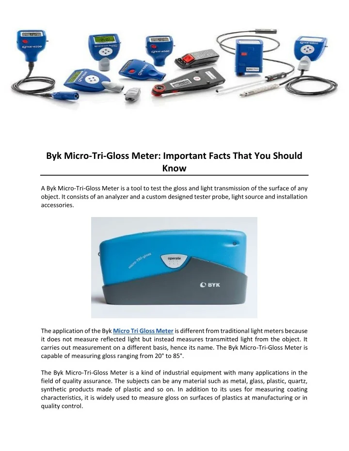 PPT - Byk Micro-Tri-Gloss Meter: Important Facts That You Should Know ...