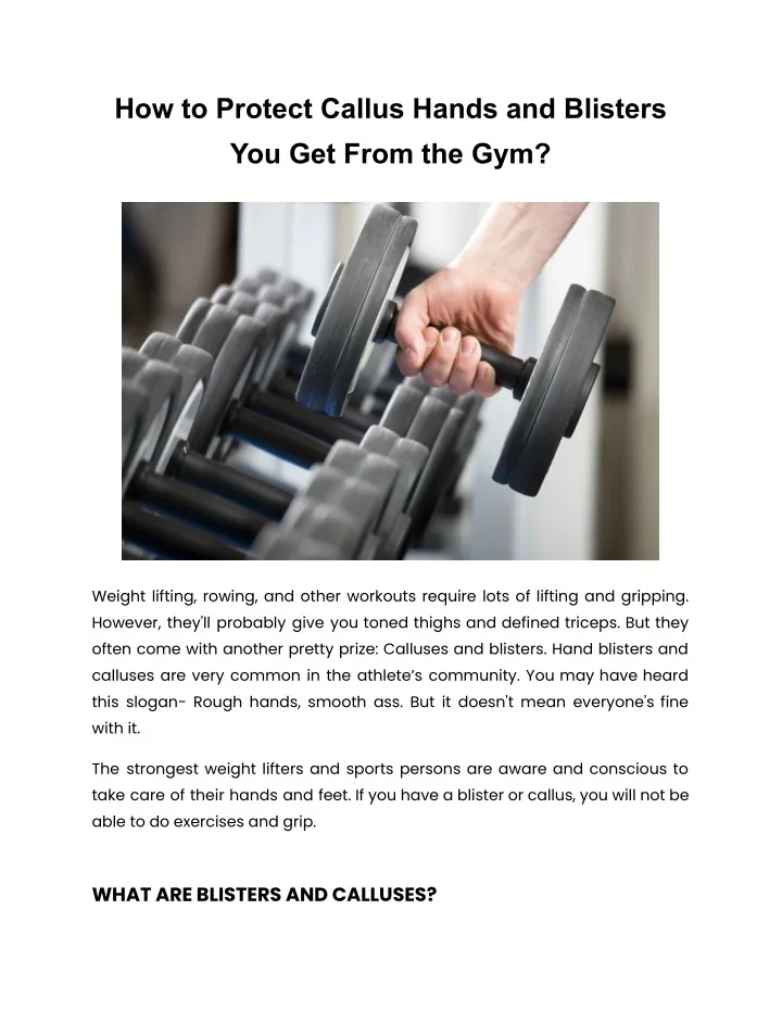 PPT - How to Protect Callus Hands and Blisters You Get From the Gym ...