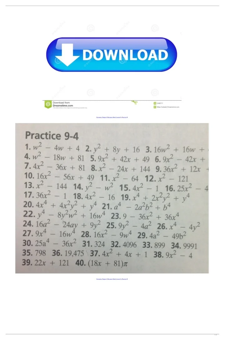 PPT - Geometry Chapter 9 Resource Book Lesson 9.4 Practice B PowerPoint ...