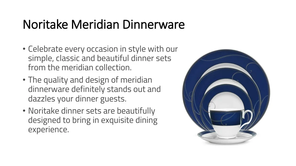 PPT - Noritake Meridian Dinnerware - Premiun Dinnerware in India ...