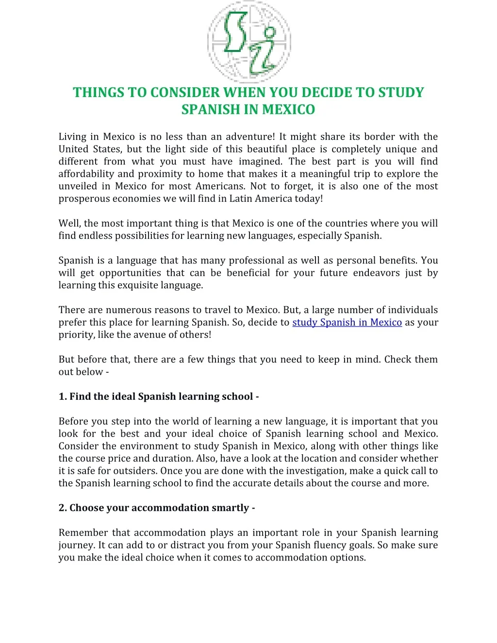 PPT - Things to Consider When You Decide to Study Spanish in Mexico ...