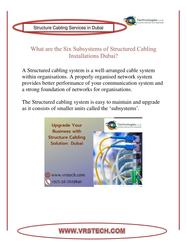 PPT - What are Major Components of Structure Cabling Services in Dubai ...