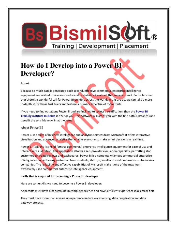 PPT - How do I Develop into a Power BI Developer PowerPoint ...